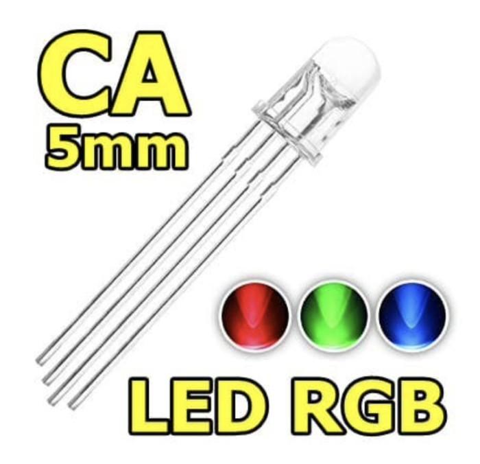 Jual RGB LED 5mm Clear Common Cathode transparan bening Katoda 4p 4 p ...