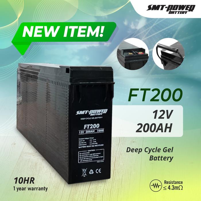 Promo BATTERY SAMOTO FT200 - 12V 200AH 10HR FRONT TERMINAL / SOLAR ...