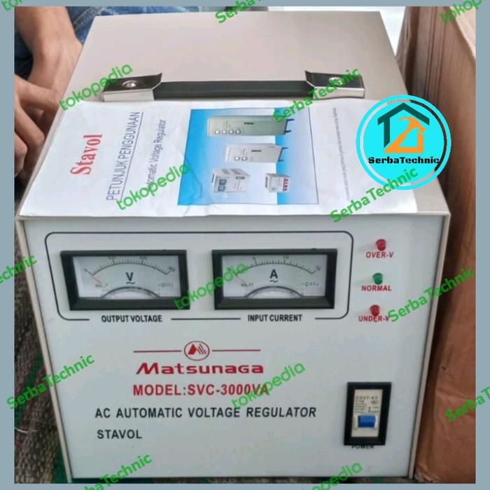Jual Stabilizer MATSUNAGA Stavol 3000 watt Servo Motor/Soft Star ...