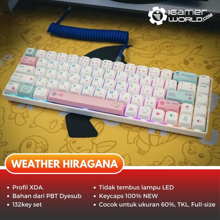 Jual Keycaps Weather Hiragana XDA PBT 132 Keys for Mechanical Keyboard ...