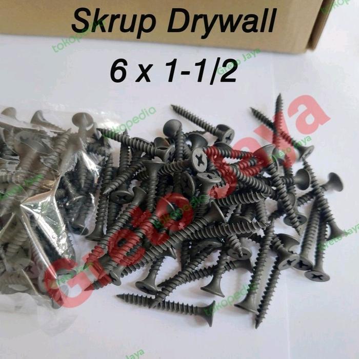 Jual ( 1 DUS 6x1-1/2) Sekrup Gipsum Skrup Mur Baut Gypsum Drywall 6 x 1 1/2 - Kota Surabaya ...