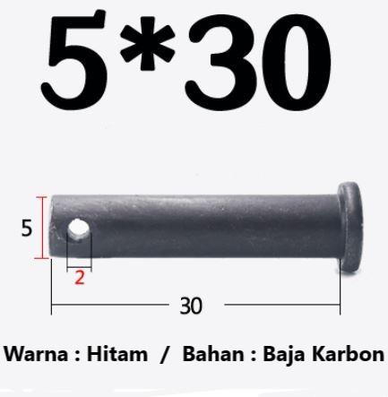 Jual Clevis Pin Shaft Pin T Type Flat Head M5 (M1715B) - 5x30mm - Kota ...