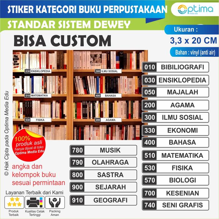 Jual STIKER KATEGORI BUKU PADA RAK PERPUSTAKAAN - Kab. Klaten - Optima ...