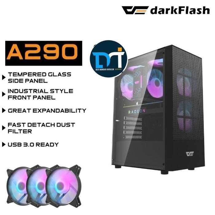 Jual darkFlash A290 - Mesh Tempered Glass Mid-Tower ATX Gaming Case ...