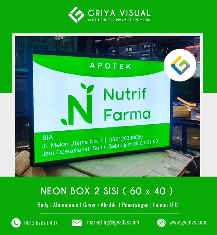 Jual NEON BOX 2 SISI ( 60 x 40 CM ) - Jakarta Selatan - Griya Visual ...