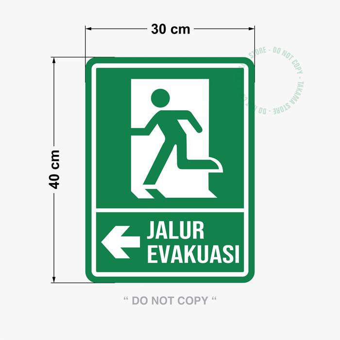 Jual RAMBU JALUR EVAKUASI 30 x 40 cm PLAT ALUMUNIUM - KIRI - Kota ...
