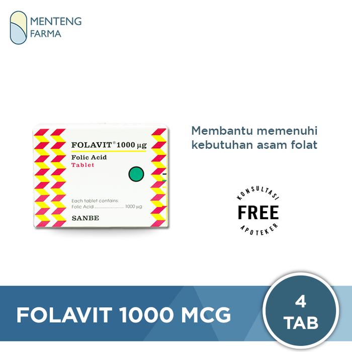 Jual Folavit 1000 Mcg Strip 4 Tablet - Suplemen Asam Folat Ibu Hamil ...