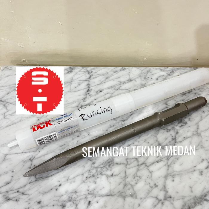 Jual MATA CHISEL POINT JACK HAMMER HEX 30mm x 40cm RUNCING PH65A PH65 A ...