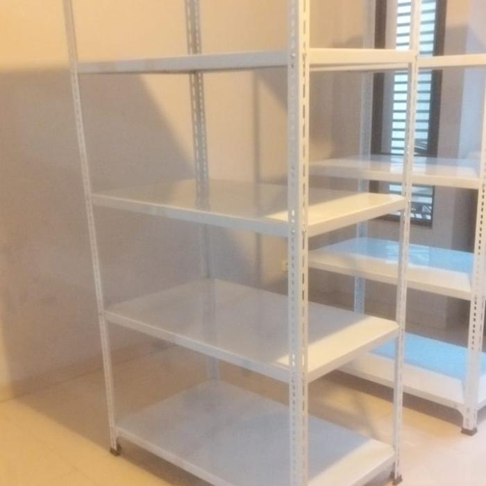 Jual Rak besi murah bandung 100x50x200 - Putih, P100xL50xT200 - Kota ...