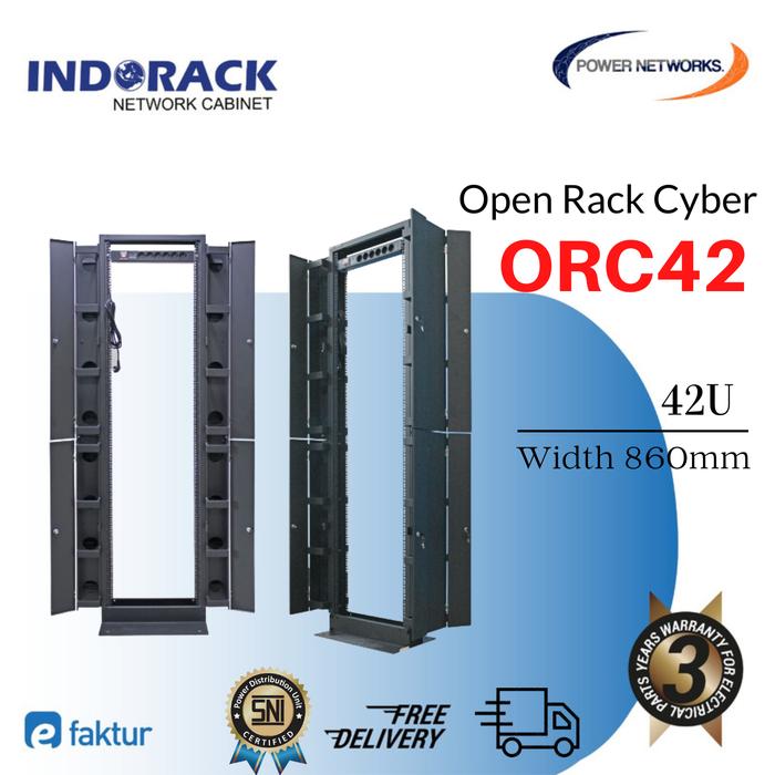 Jual INDORACK OPEN RACK CYBER ORC42 RAK SERVER 42U With Management ...