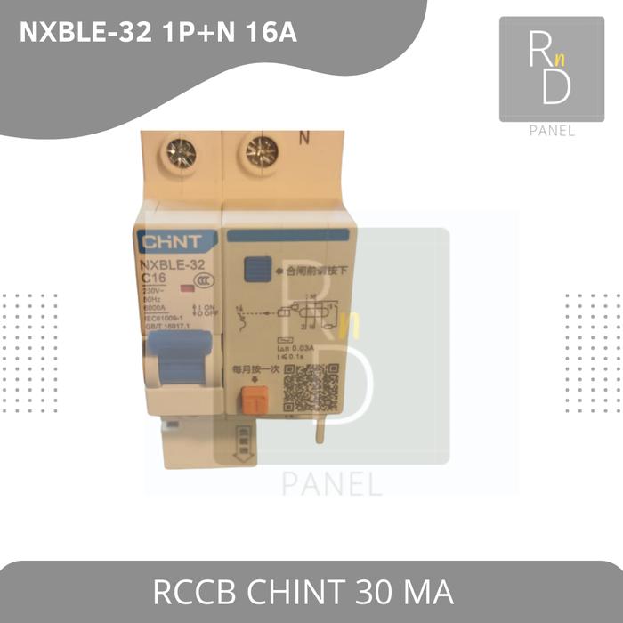 Jual ELCB CHINT / RCCB CHINT RCBO / NXBLE-32 1P+N 16A 30 MA - Jakarta Barat - RnD PANEL | Tokopedia