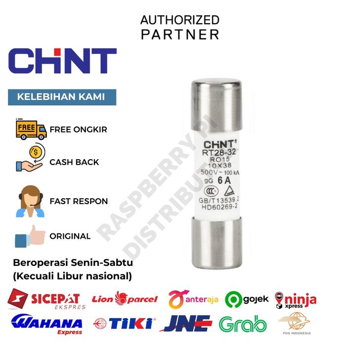 Jual Chint Fuse Link RT28-32 6A 100kA 500V Keramik Sekring - Jakarta ...