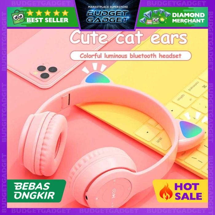Jual Fuloophi Bluetooth Headset Headphone Telinga Kucing Cute Cat Ear ...