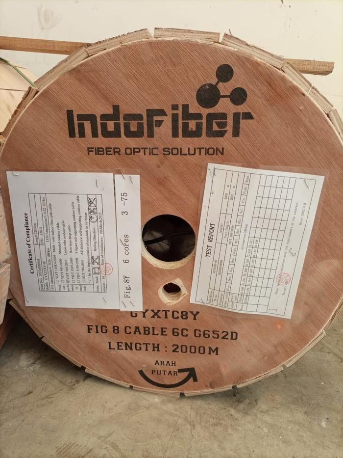 Jual INDOFIBER FIG 8 Mini KU/Kabel udara 6 core singlemode 2000meter/drum - Jakarta Pusat ...
