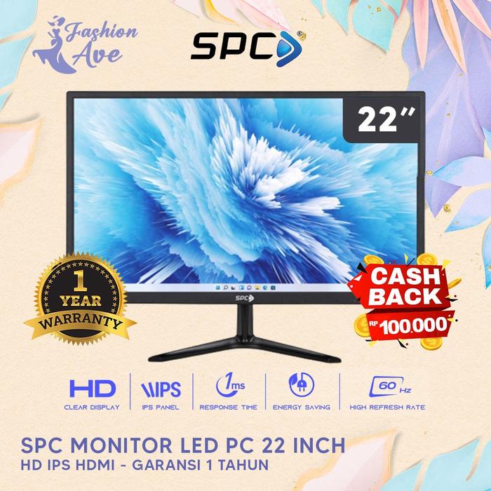 Jual SPC Monitor LED PC 22 Inch Komputer HD IPS HDMI - Garansi 1 Tahun ...