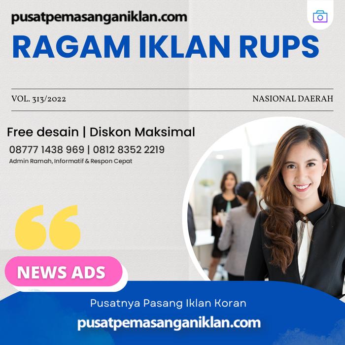 Jual Iklan Pengumumun RUPS- Harga Iklan RUPS - Iklan Koran Nasional ...