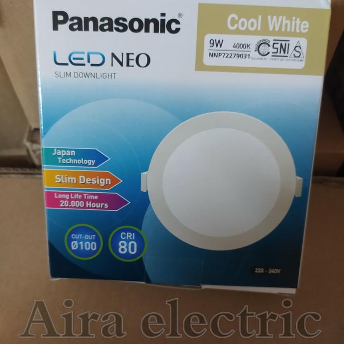 Jual Lampu PANEL LED / slim downlight LED NEO panasonic bulat 9 watt 4000K - Jakarta Pusat ...