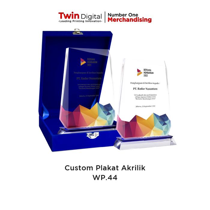 Jual Plakat Akrilik Premium Piagam Penghargaan Tropi Wisuda - Plakat WP ...
