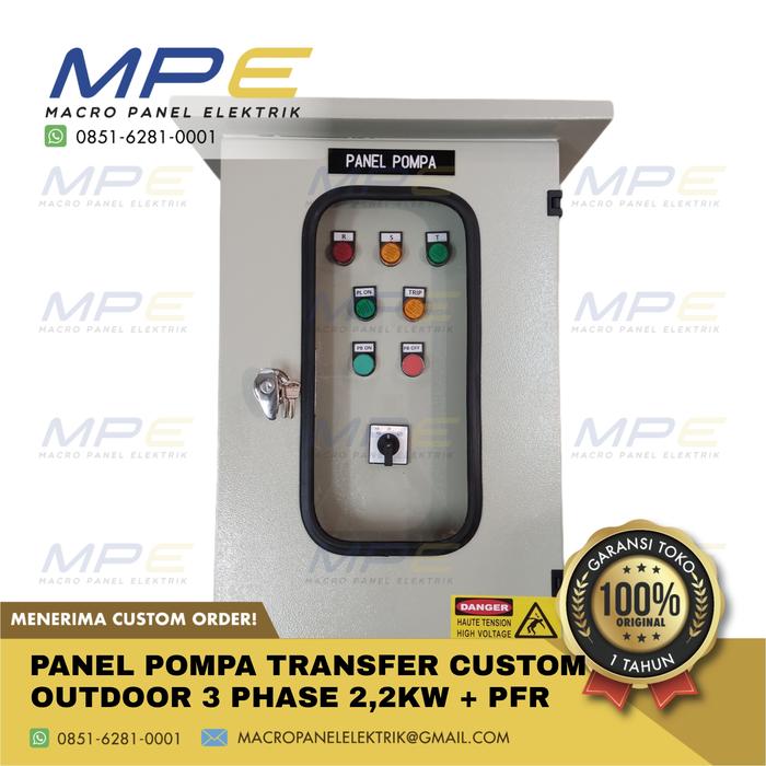 Jual Panel Pompa Transfer Outdoor Custom 3 Phase 2,2kW + Phase Failure ...