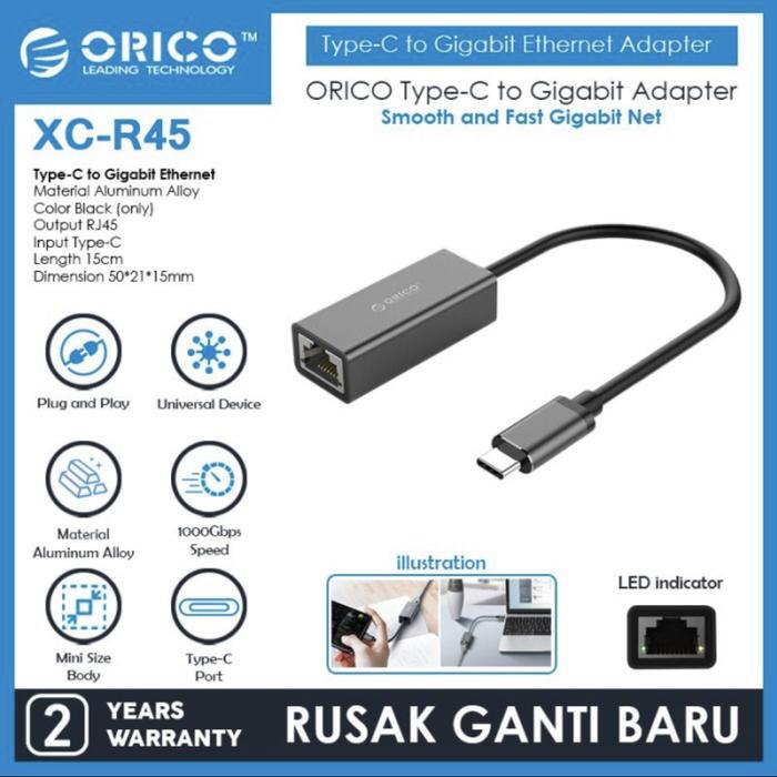 Jual Orico XC-R45 Converter TypeC to Gigabit Ethernet Adapter Type-C to LAN - Kota Bandung ...