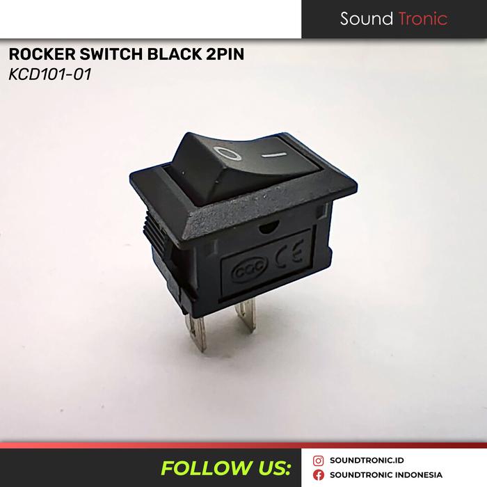 Jual Saklar Power Switch Tombol ON OFF Mini Rocker 2 pin Hitam KCD101 ...