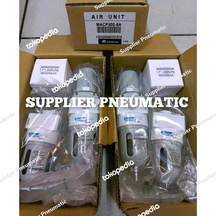 Jual Mindman Air Unit / Air Filter Regulator Lubricator MACP200-8A Drat ...