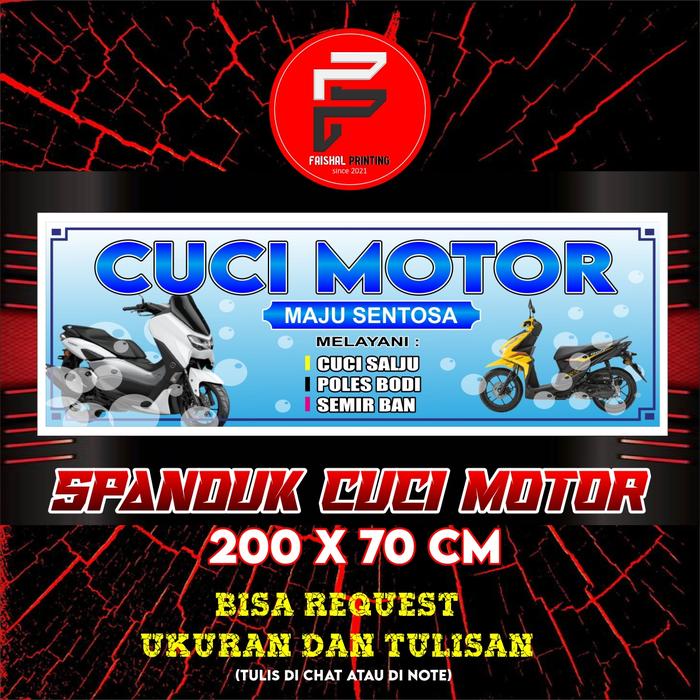 Jual Spanduk Banner Cuci Motor / Steam Motor Uk. 200 x 70 cm - Kab ...
