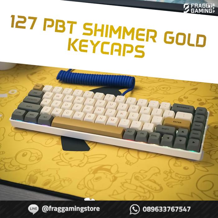 Jual Keycaps Shimmer Gold PBT 127 Keys XDA Profile For Mechanical ...