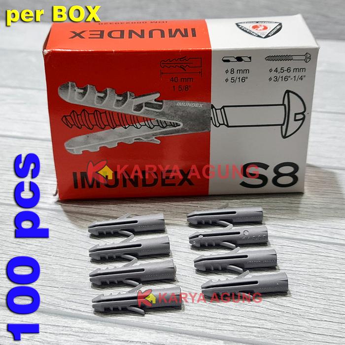 Jual Fisher IMUNDEX S8 / Fiser Angkur Lubang Dinding Tembok 8mm / Wall Plug - Kota Makassar ...
