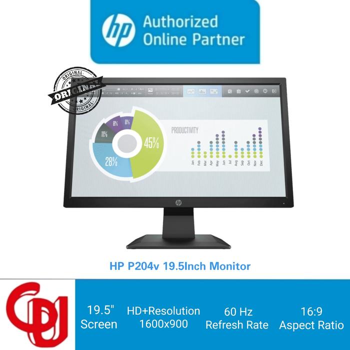 Promo Monitor LED HP P204v 19.5" HDMI VGA Garansi Resmi - Black Cicil 0 ...
