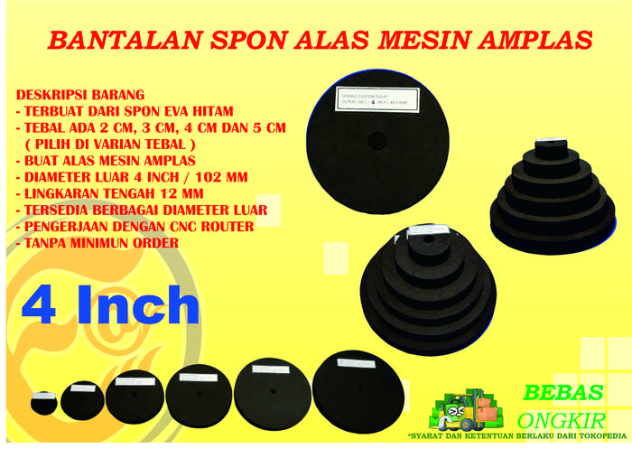 Jual 4 INCH SPON BULAT BANTALAN AMPLAS / SPONGE ALAS POLES GERINDA - 4 ...