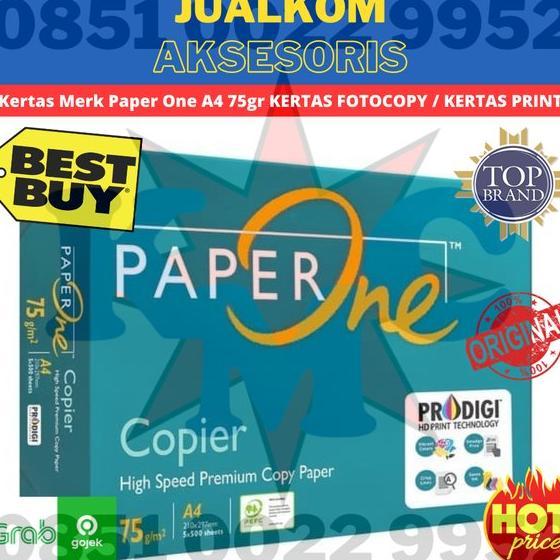 Jual Kertas Hvs Merk Paper One A4 75Gr Kertas Fotocopy Kertas Print - Jakarta Barat ...