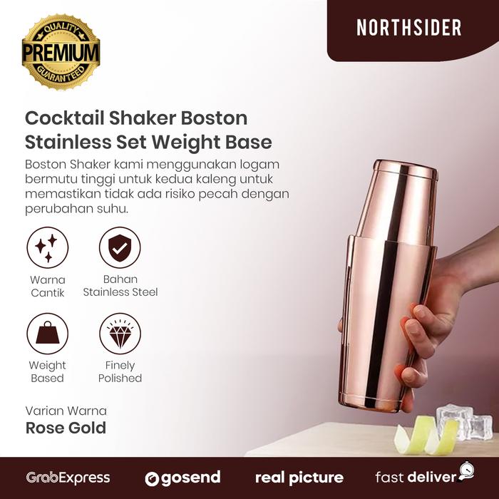 Jual Boston Cocktail shaker stainless sus-304 800ml/550ml set weight ...