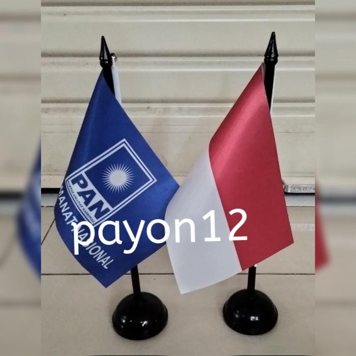 Jual tiang kayu meja dan bendera partai pan, merah putih - Jakarta ...