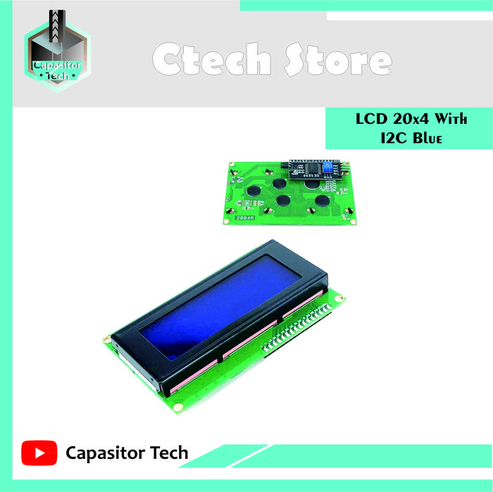 Jual LCD 20x4 Blue Backlight with I2C Module - Kab. Tulungagung - ctech ...