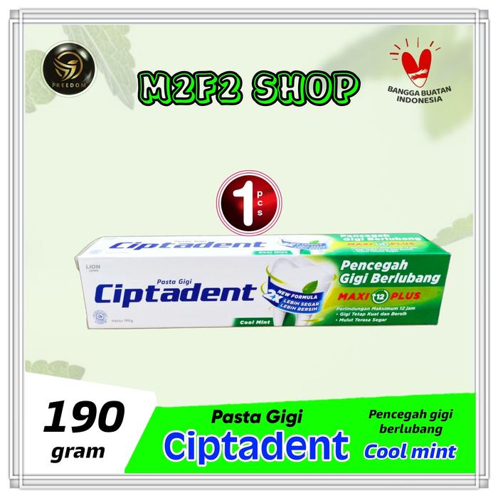 Jual Pasta Gigi Ciptadent Maxi 12 Plus Cool Mint - 190 gr (Harga Satuan ...