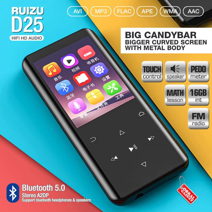 Jual Ruizu D25 MP3 MP4 Audio Player Bluetooth FLAC HQ SQ FM Radio ...