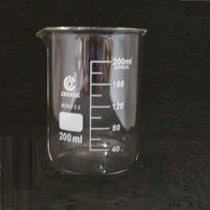 Jual BEAKER GLASS 200 ML GELAS KIMIA GELAS PIALA BEKER GLASS LOW FORM ...