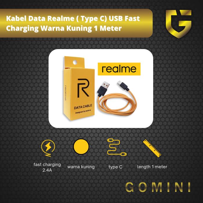 Jual Kabel Data Realme ( Type C ) Usb Fast Charging Warna Kuning 1 ...