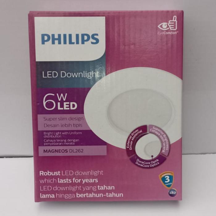 Jual DOWNLIGHT LED SUPER SLIM DL262 D100 6W PHILIPS - 30K-WARM WHITE ...