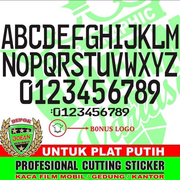 Jual STICKER HURUF DAN ANGKA PLAT MOBIL TERBARU - Font Putih - Kota ...