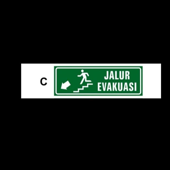 Jual Stiker Sign 10x30. JALUR EVAKUASI KANAN KIRI TANGGA DARURAT. RAMBU K3 - GAMBAR D - Jakarta ...