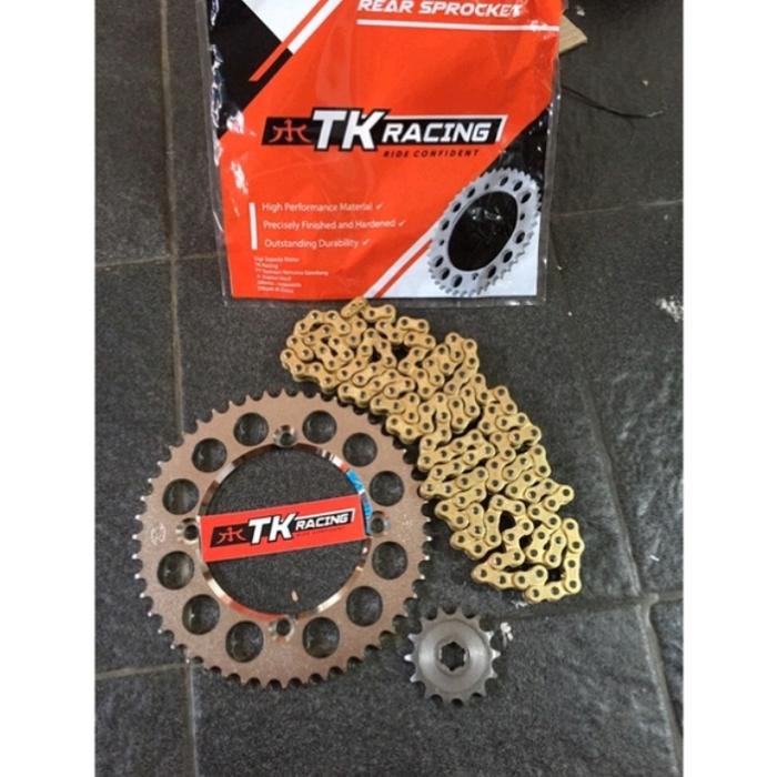 Jual Gear set TK Racing Set Rantai Gold 428 H Tebal + Gear depan klx ...