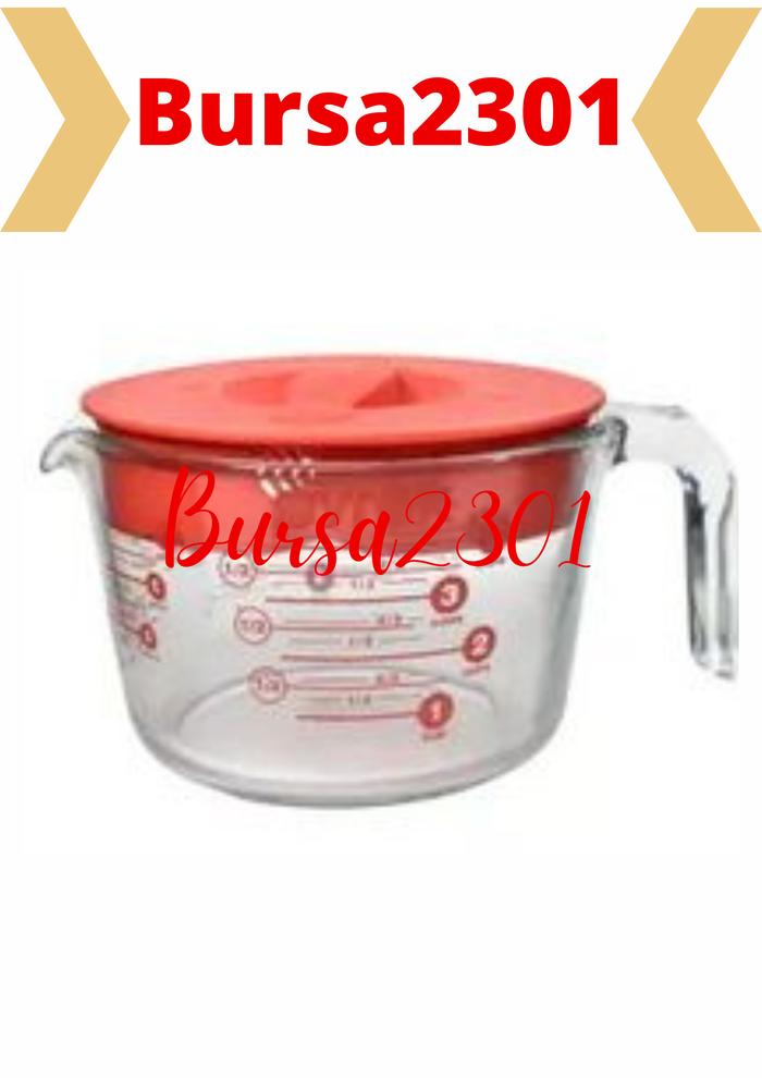 Jual PYREX GELAS UKUR KACA GELAS TAKAR 1.9L MEASURING CUP WITH LID ...