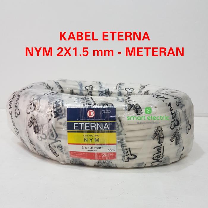 Jual Kabel Listrik Eterna NYM 2x1.5mm Meteran Tunggal Tembaga Murni SNI LMK - Kota Medan ...