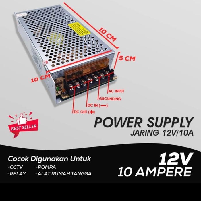 Jual Power Supply PSU Jaring 12 Volt 10A 12V 10 A SPC Supplai PSU ...