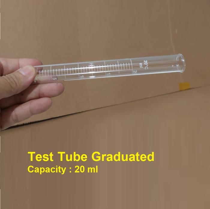 Jual TEST TUBE GLASS GRADUATED 20 ML 25 ML 30 ML TABUNG REAKSI DENGAN ...