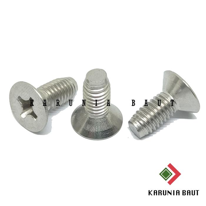 Jual BAUT OBENG PLUS + BAUT JF M3 BAUT GALVANIS PUTIH DRAT 3 MM PITCH 0.60 - 3X25 - Kota Bandung ...