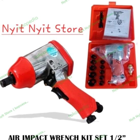 Jual pneumatic air impact wrench set 1/2 inch bor impact angin ...