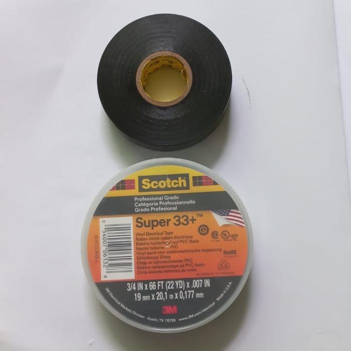 Jual iSolasi Listrik 3M Scotch Super 33+ Vinyl Electrical Tape Hitam ...